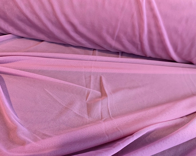 Blush Stretch Power Mesh Fabric by the Yard, Rose Power Mesh, Soft ...