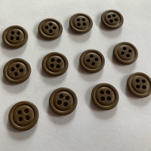 Small Buttons Brown Buttons 15 Mm 1/2 Inch Sewing Buttons, 12 Vintage ...