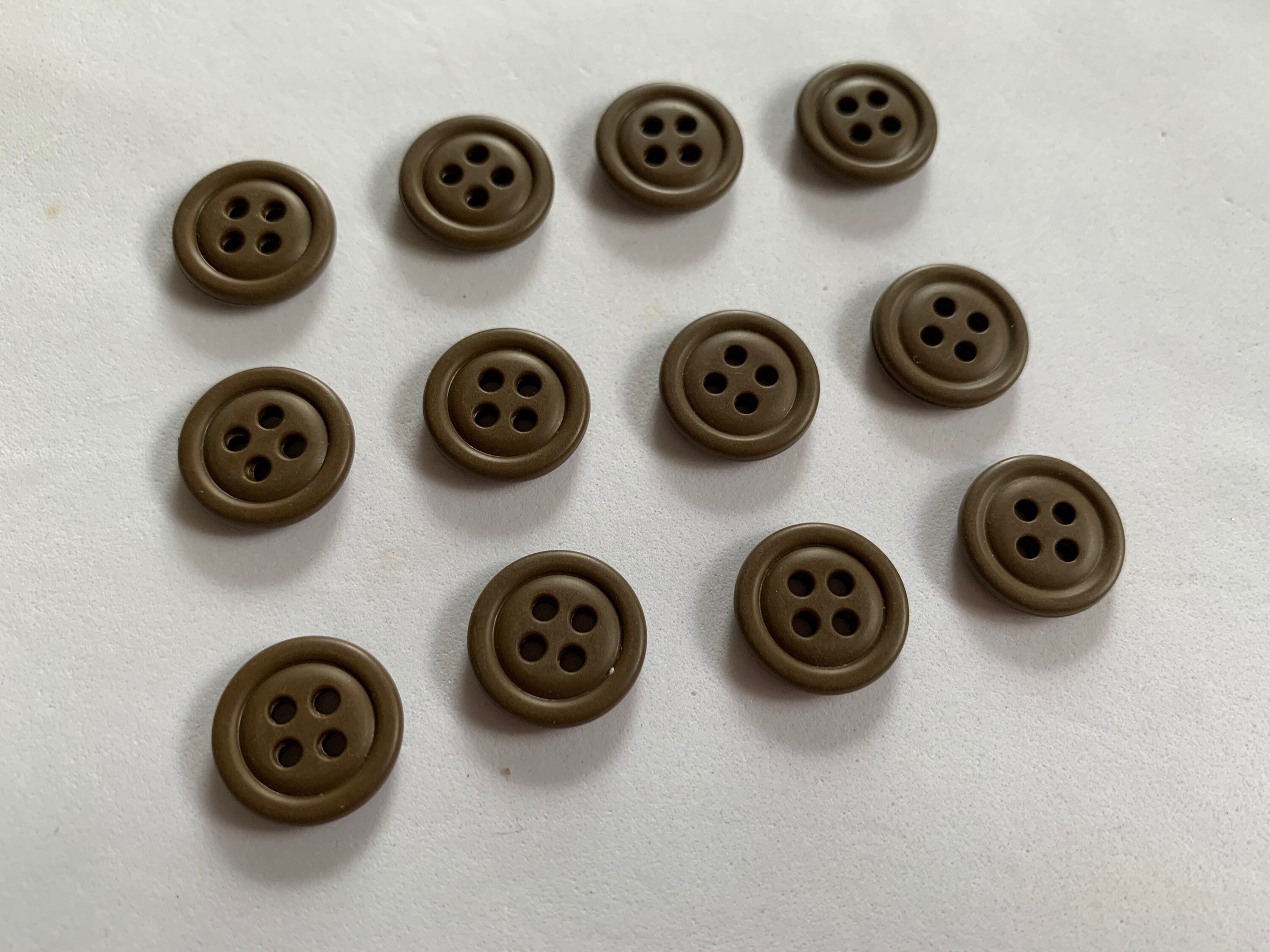 Small Buttons Brown Buttons 15 Mm 1/2 Inch Sewing Buttons 12 | Etsy