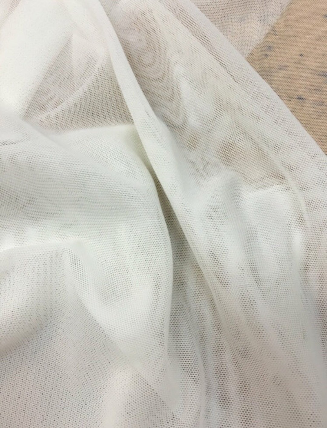 Ivory Stretch Power Mesh Fabric by the Yard, Ivory Power Mesh, Soft ...