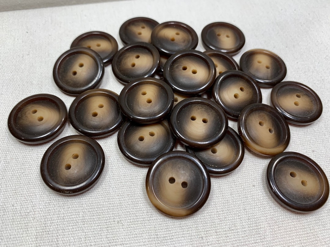 Large Buttons Marbled Dark Brown and Tan Plastic Sewing Buttons 1 1/8 ...