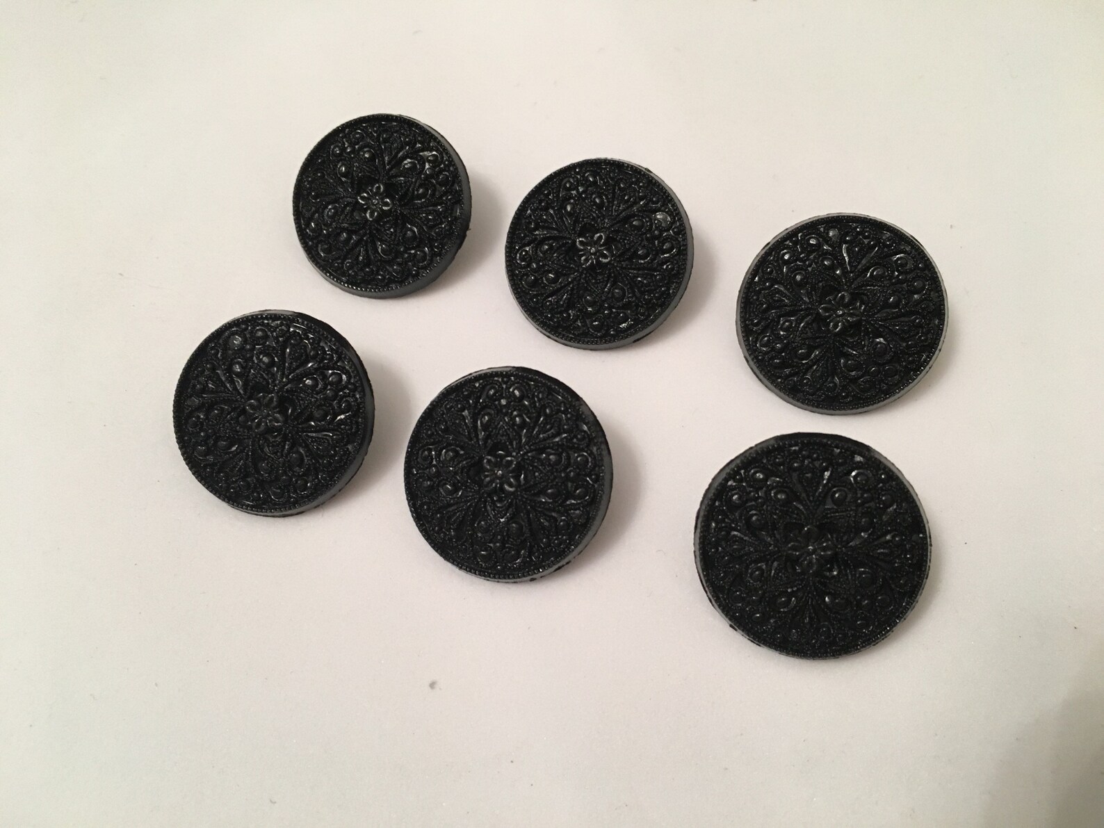 Small Black Sewing Buttons Plastic Sewing Buttons With Center Art Deco ...