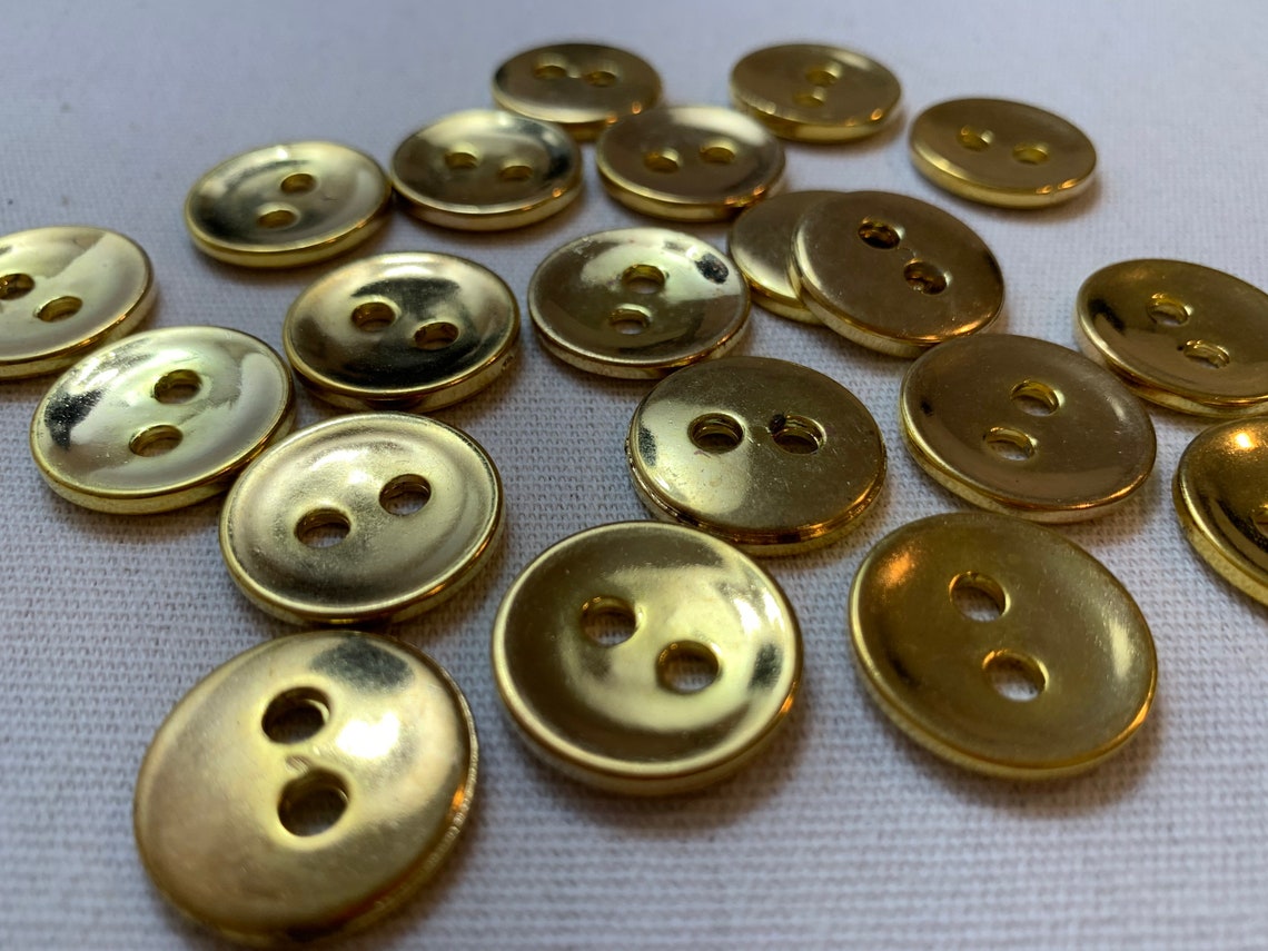 Gold Medium Button Sew Through Button Plastic Sewing Buttons | Etsy