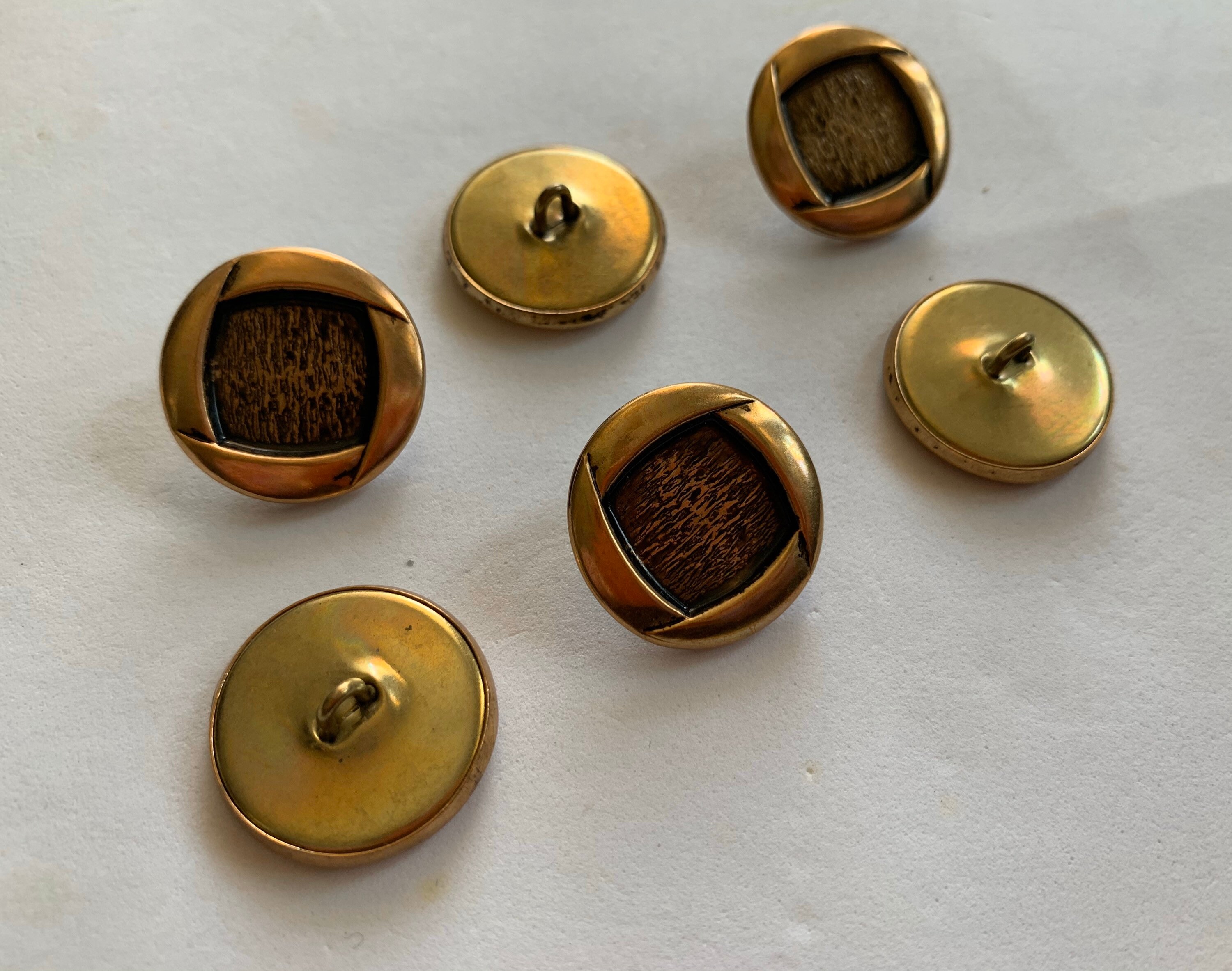 Medium antique gold buttons plastic sewing buttons with | Etsy