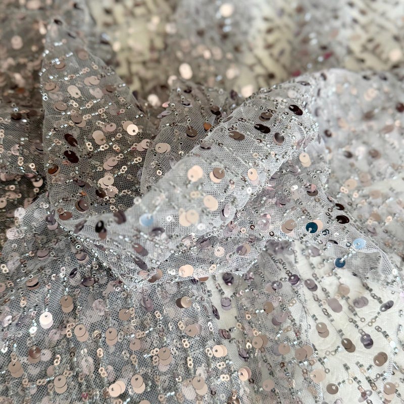 Silver Sequin Linen - Etsy