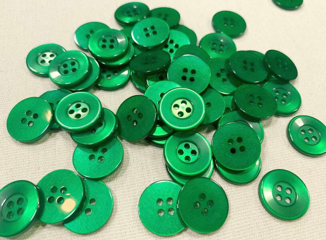 Medium Clear Green Buttons 18mm 3/4 Inch Sewing Buttons 6 - Etsy