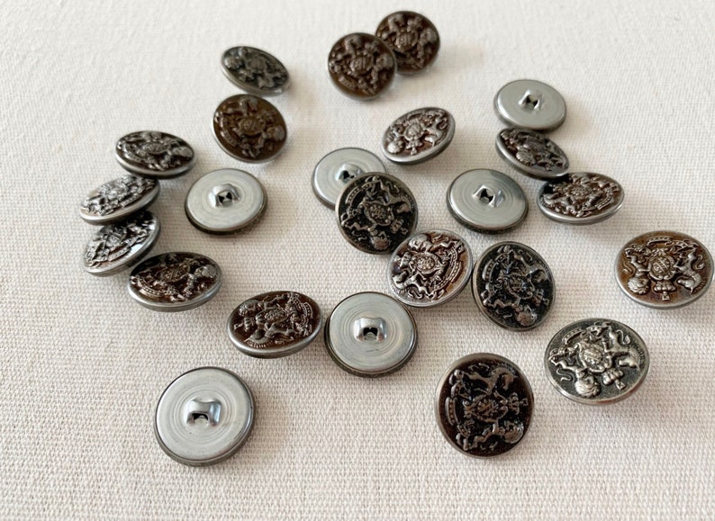 Silver Buttons With Textured Design Medium Button Design | Etsy