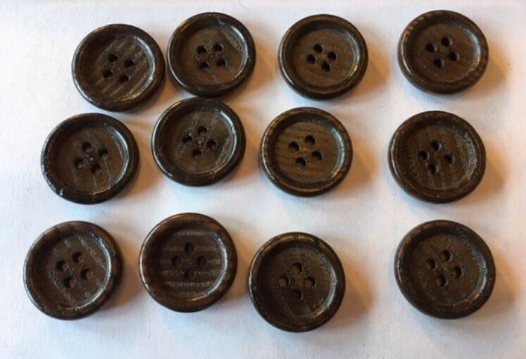 24 buttons Small Brown faux wood buttons 18 mm 3/4 inch sewing | Etsy