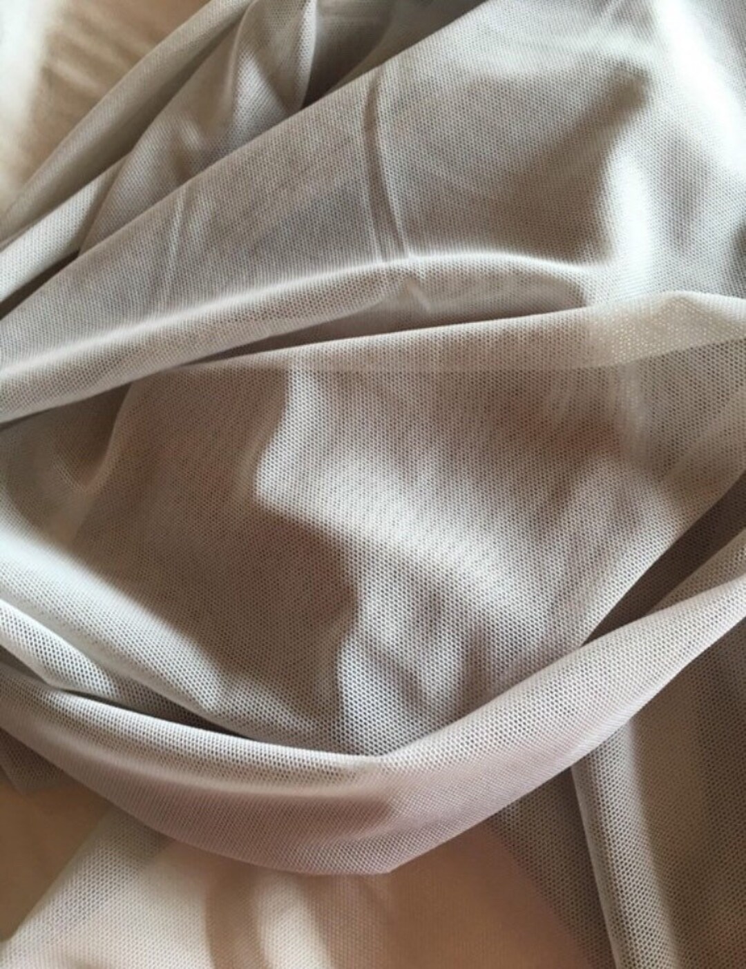 Silver Gray Stretch Power Mesh Fabric by the Yard Power Mesh Soft Sheer ...