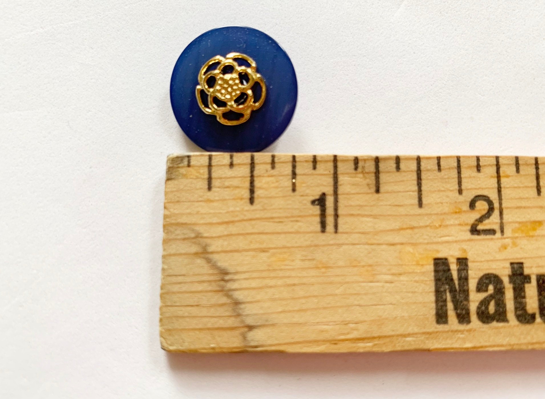 Medium Blue and Gold Buttons Blue Center Buttons Plastic | Etsy