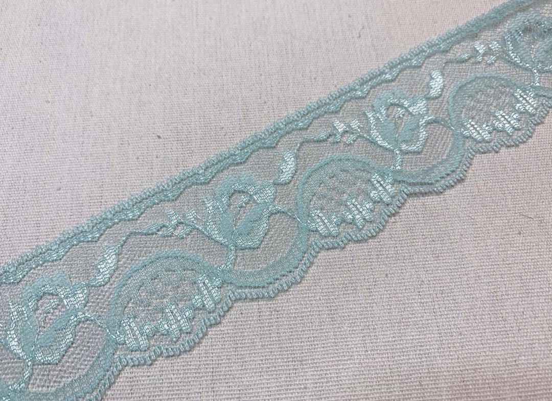 Domestic Lace Trim 2” Light Teal Scalloped Trim - Etsy