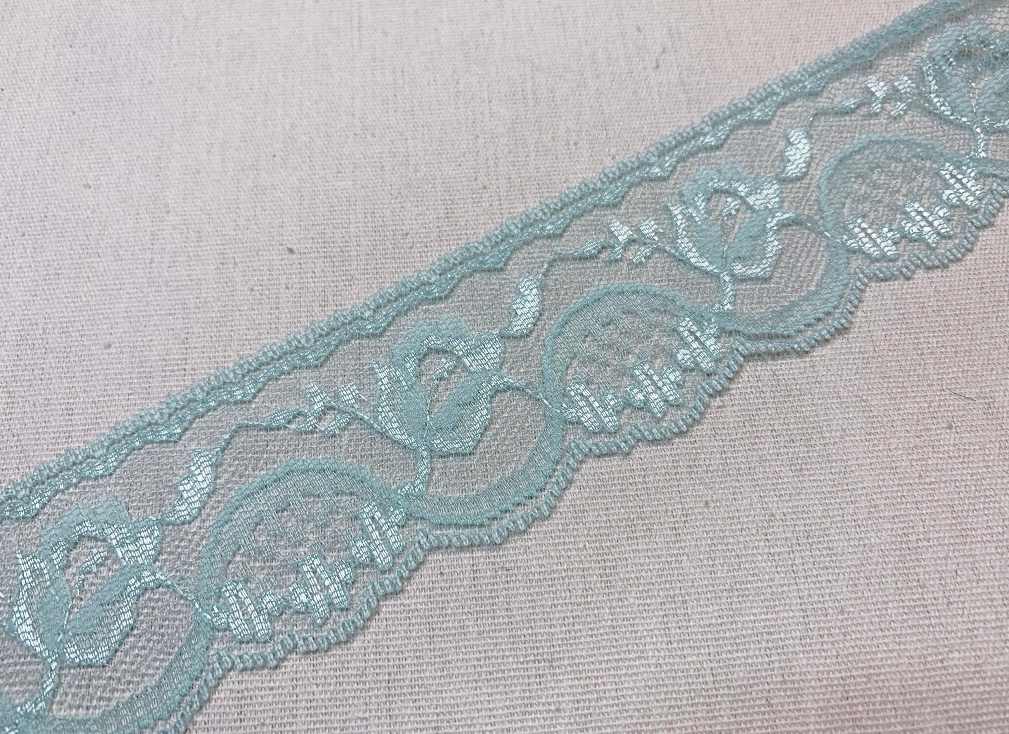 Domestic lace trim 2 light teal scalloped trim | Etsy