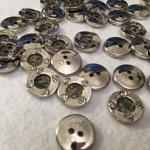 Silver Small Button With Decorative Design Button Plastic Sewing ...