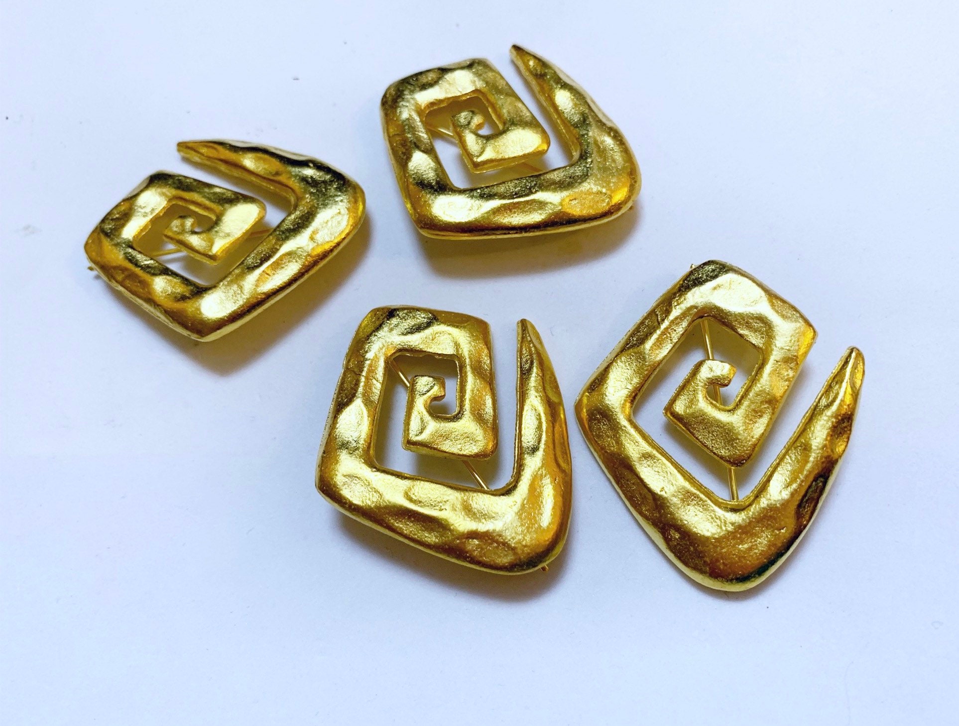 Gold Metal Brooches in a Geometric Design Bulk Order 4 to a Order Gold ...