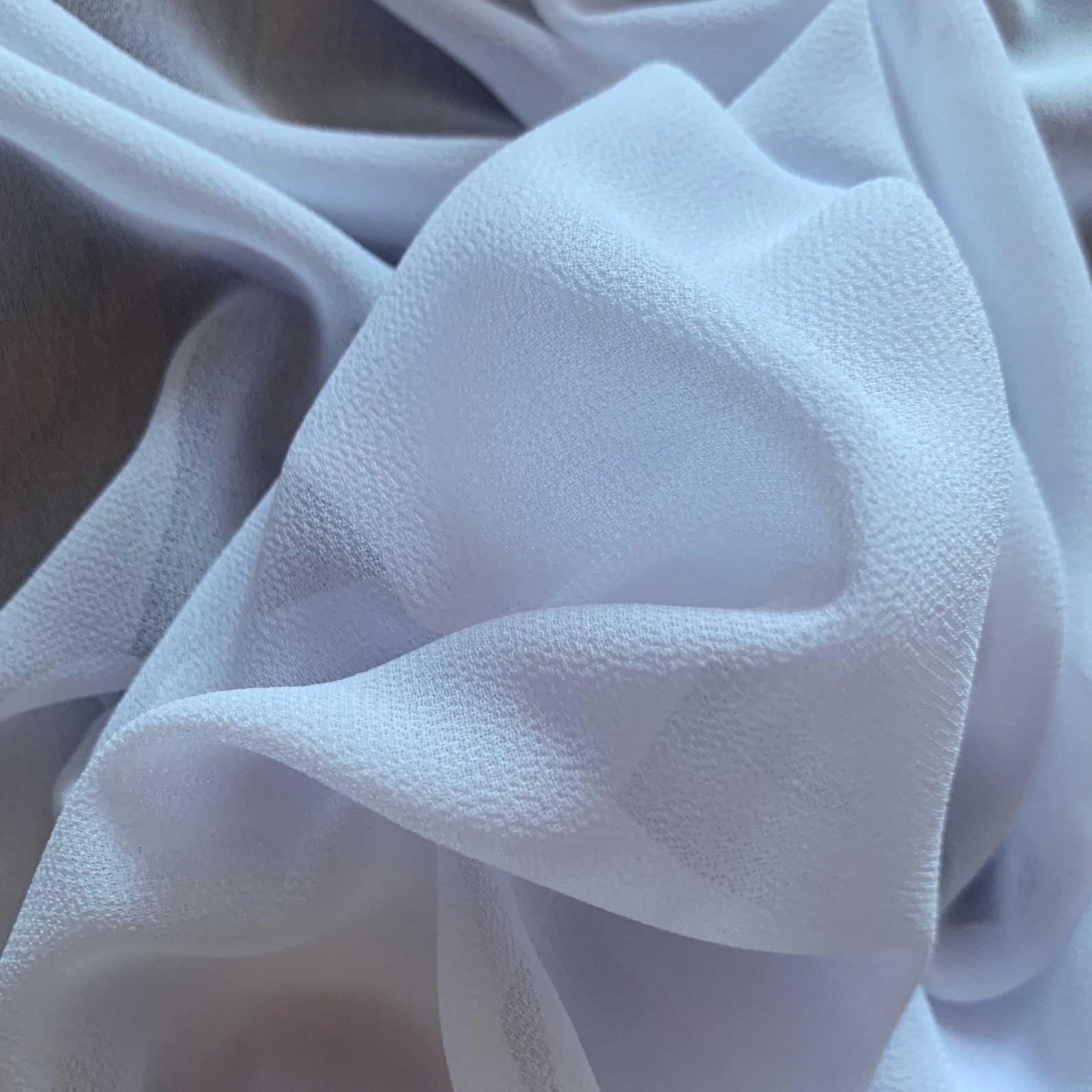 White Crepe Chiffon Crepe Chiffon Fabric by the Yard Chiffon Fabric ...