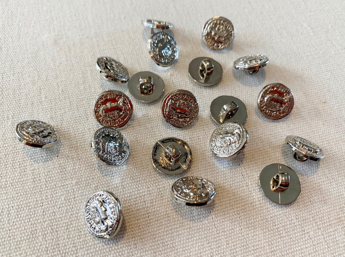 Small Silver Buttons Roman Coin Design Plastic Sewing Buttons - Etsy