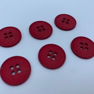 Small Red Sew Through Buttons Sewing Buttons 3/4 6 Sewing Buttons Matt ...
