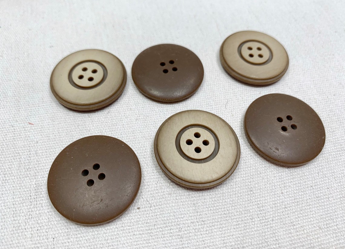 Large Buttons Brown/tan Plastic Sewing Buttons 1 1/8 Sewing | Etsy