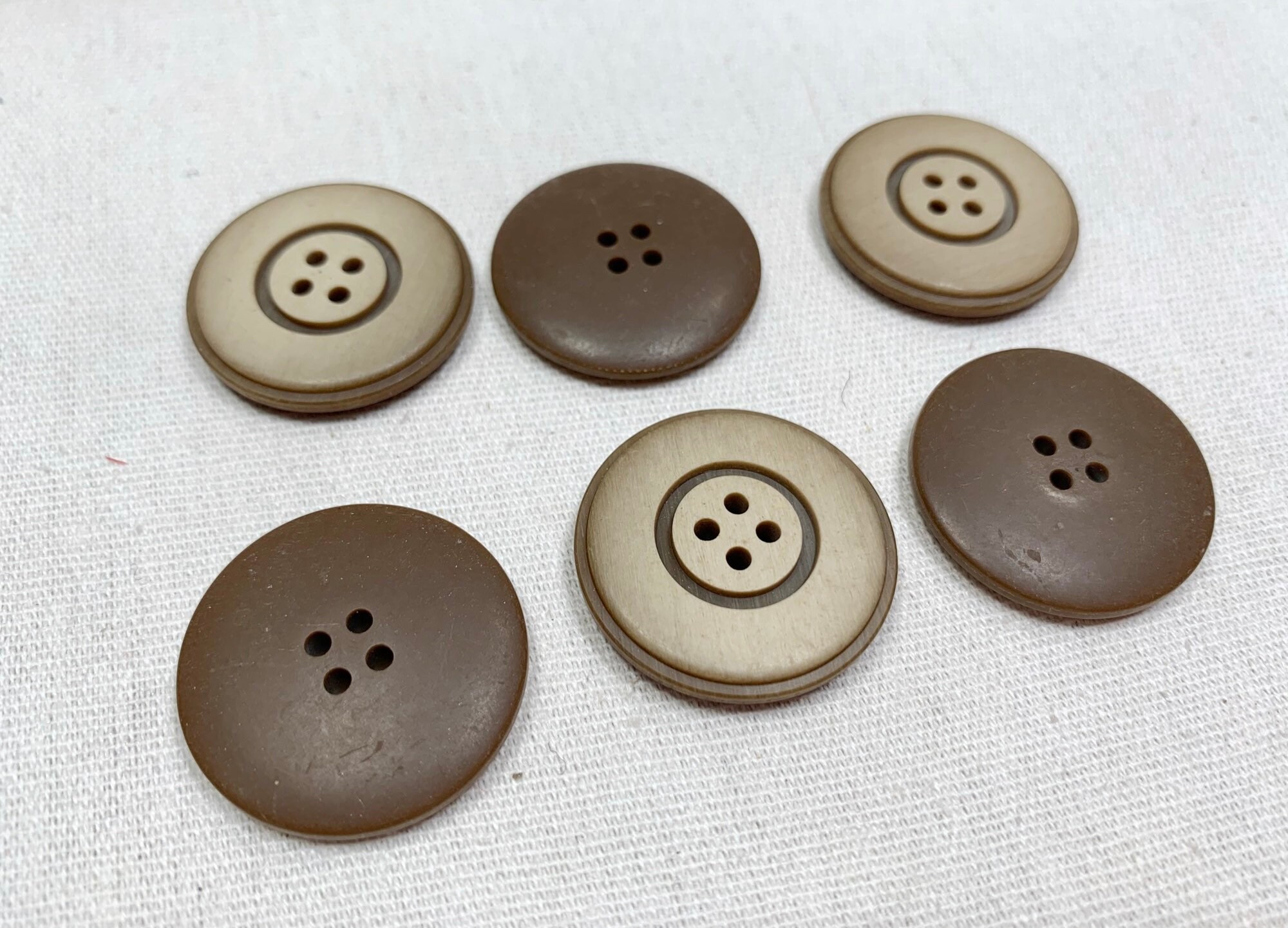 Large Buttons Brown/tan Plastic Sewing Buttons 1 1/8” Sewing Button 4 ...