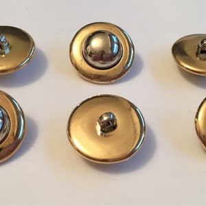 Silver and Gold Medium Button Gold Edging With Silver Center Design ...