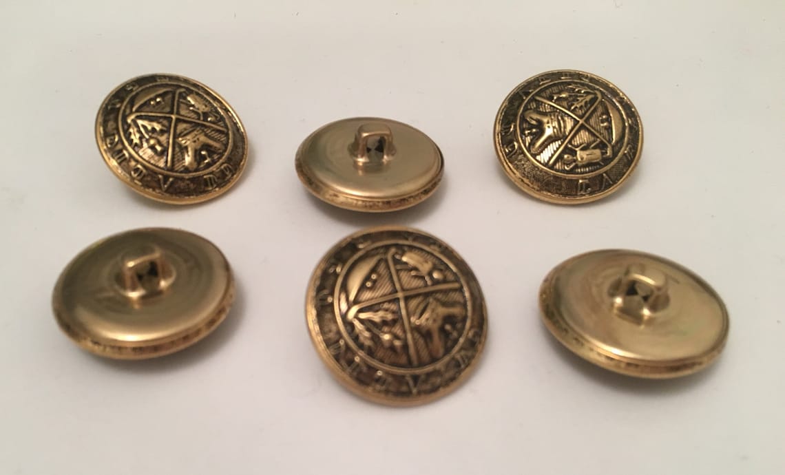 Gold Button Medium Gold Buttons Metal Sewing Buttons With - Etsy