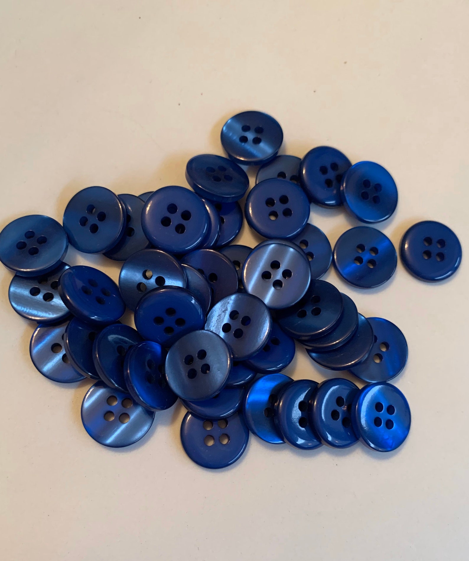 Small Blue Royal Buttons 14 Mm 1/2 Inch Sewing Buttons, 12 Sew Through ...