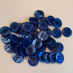 Small Blue Royal Buttons 14 Mm 1/2 Inch Sewing Buttons, 12 Sew Through ...
