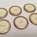 Gold Medium Button With Ivory Center Design Buttons Plastic Sewing ...