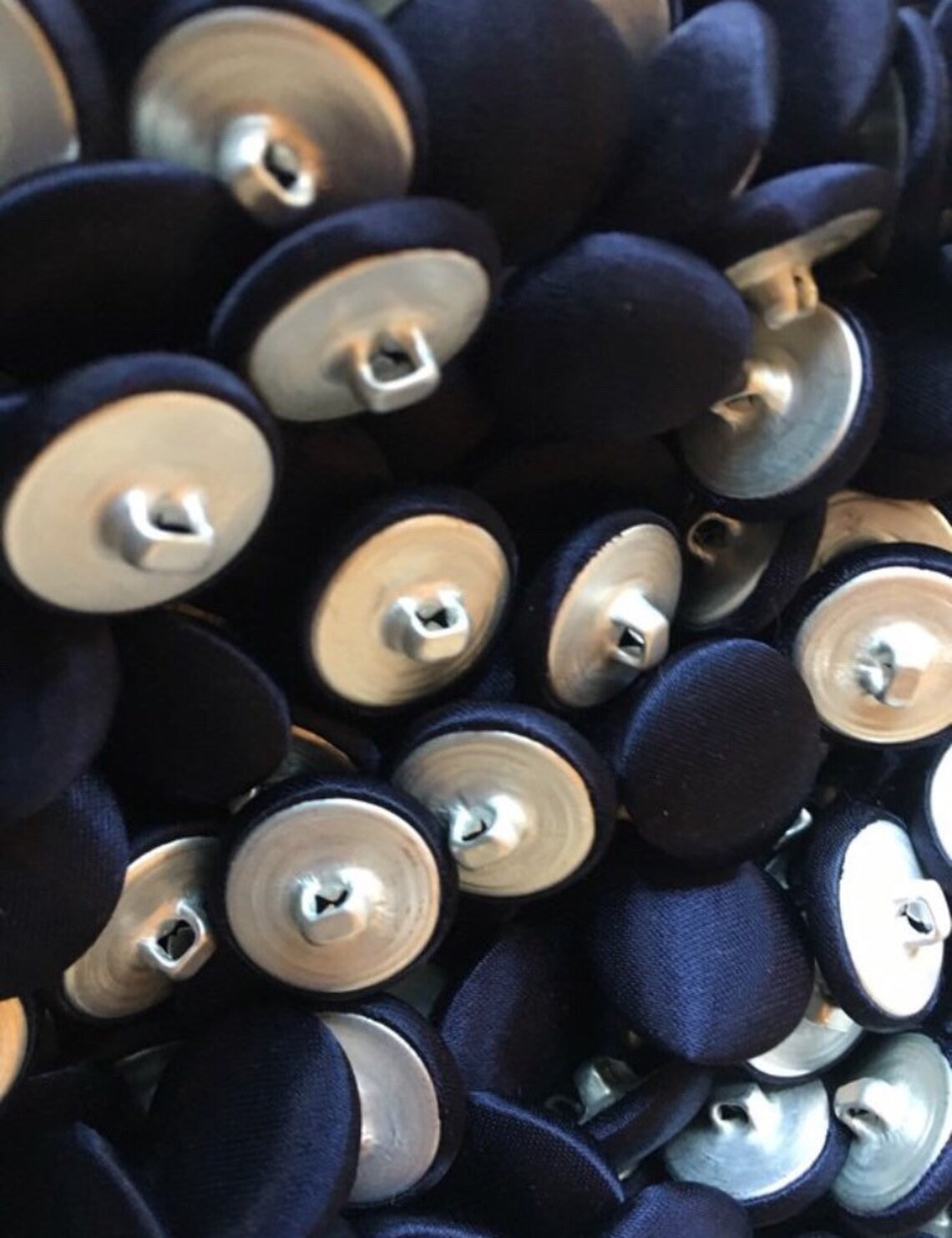 24 Navy Satin Covered Button 16mm- 5/8" Inch Color Navy- 24 Sewing ...