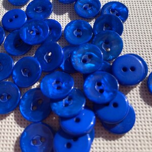 Small Button Blue Sewing Buttons 5/8 Inch Vintage Sewing Button 2 Hole ...