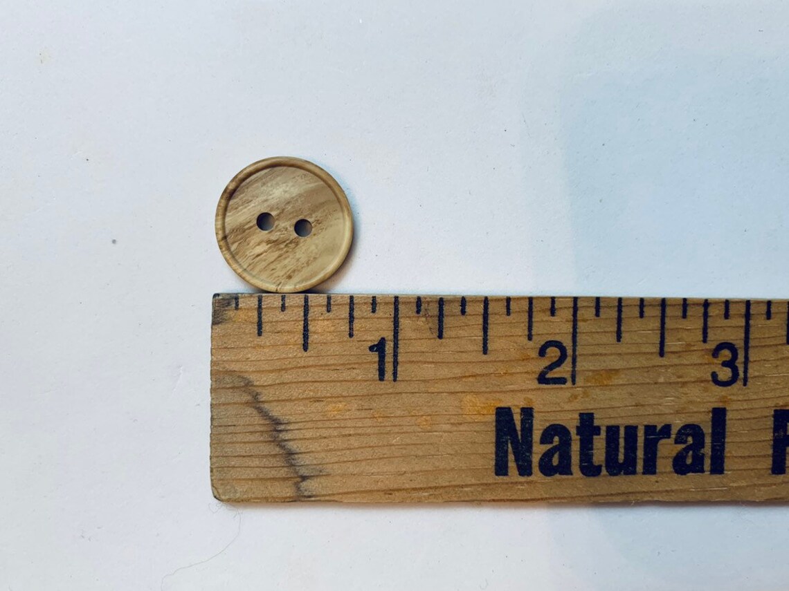 24 Small Natural Wood Tan Brown Faux Wood Buttons 18 Mm 3/4 Inch Sewing ...