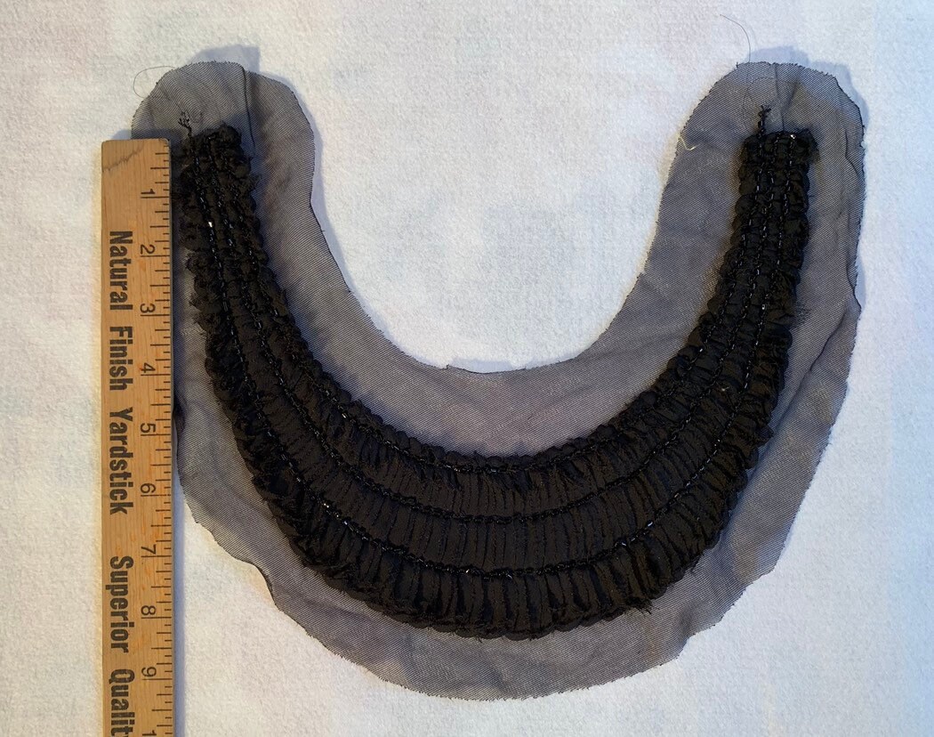 Black pleated neck piece Applique beaded collar Applique black | Etsy