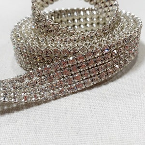 Clear Rhinestone Trims 3/4" 4 Row Crystal Trims Bridal Rhinestone Trim ...