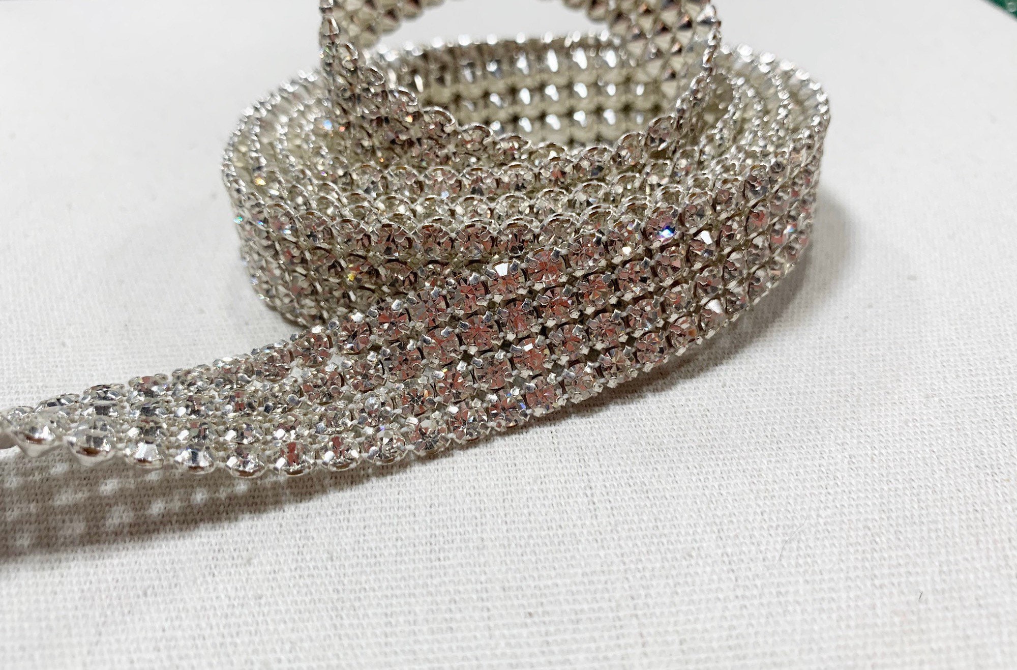 Clear Rhinestone trims 3/4 4 Row Crystal Trims bridal | Etsy