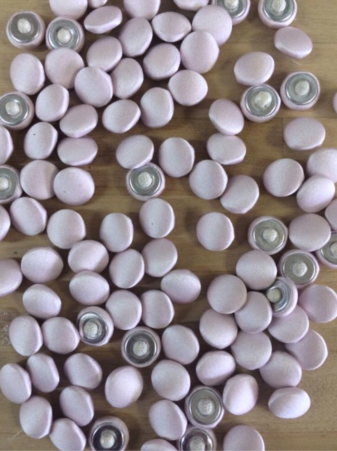 Bridal Buttons Satin Covered by the Dozen Color Powder Pink Covered ...