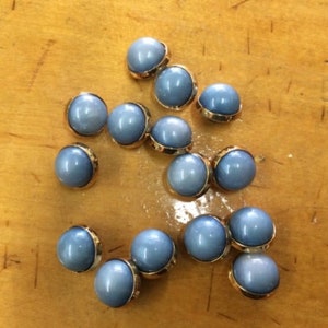 Small Pearl Buttons Blue Buttons Plastic Sewing Buttons 3/8" 10mm Gold ...