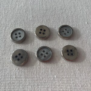 Small Silver Buttons With a Pearl Like Center Sew Through Buttons ...