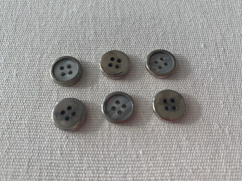 Small Silver Buttons With a Pearl Like Center Sew Through | Etsy