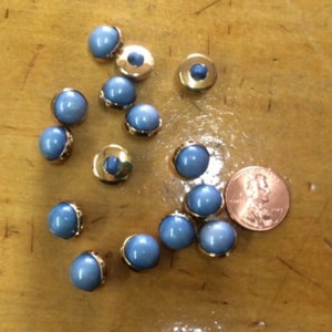 Small Pearl Buttons Blue Buttons Plastic Sewing Buttons 3/8" 10mm Gold ...