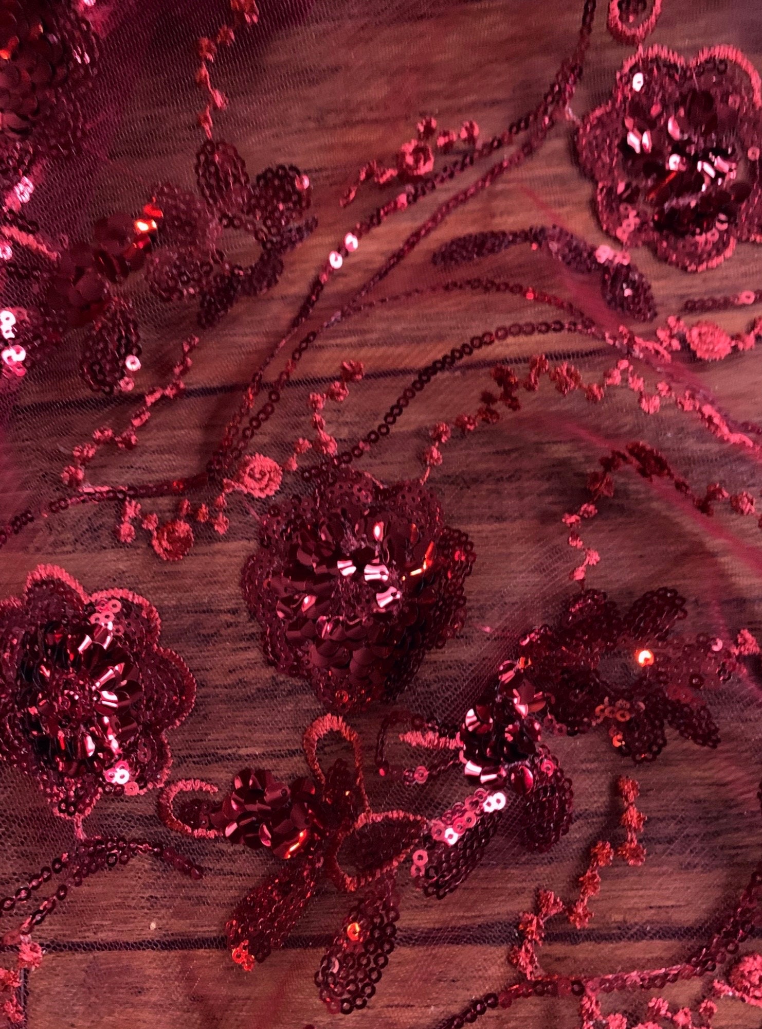 Wine Lace Sequin Lace in Floral Design Lace With Wine Sequins Perfect ...