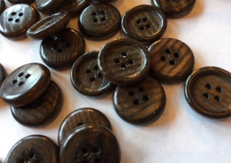 24 Buttons Small Brown Faux Wood Buttons 18 Mm 3/4 Inch Sewing Buttons ...