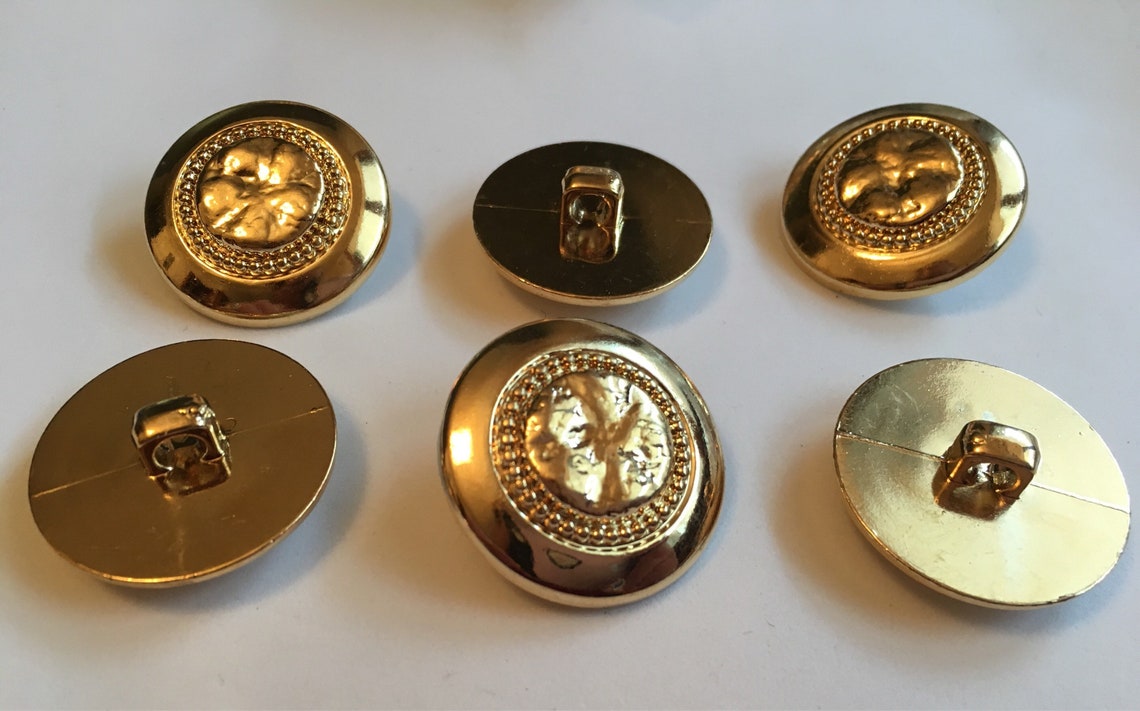 Gold Button Medium Gold Buttons Metal Sewing Buttons 1 - Etsy