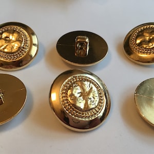 Gold Button Medium Gold Buttons Metal Sewing Buttons 1" 26mm Gold ...