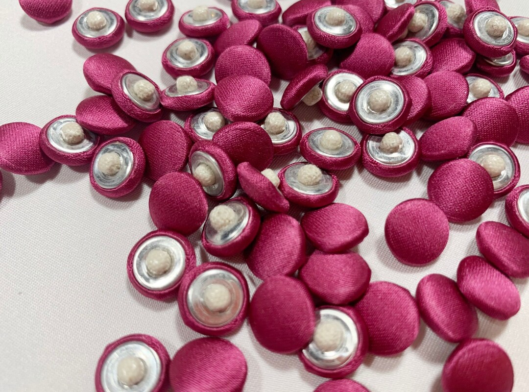 Bridal Buttons Satin Covered by the Dozen Color Magenta Pink Covered ...