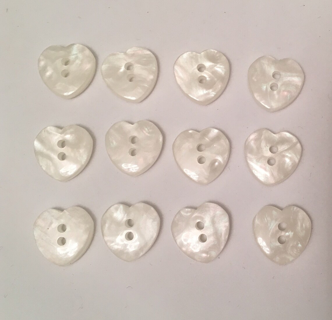 Small heart shape buttons in white marble finish buttons | Etsy