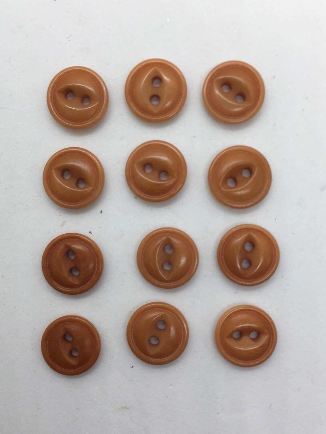 Small Button Fish Eye Tan Plastic Sewing Buttons 1/2" 13mm Vintage ...