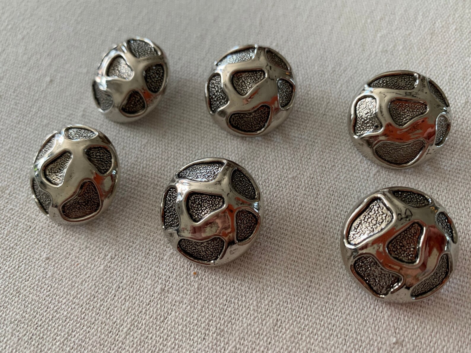 Silver Medium Button With Indent Design Button Plastic Sewing - Etsy