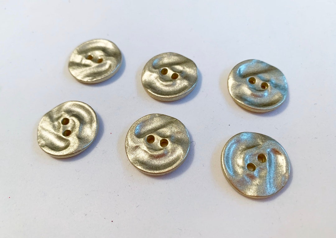 Gold Medium Button Sew Through Button Plastic Sewing Buttons 7/8” 24mm ...