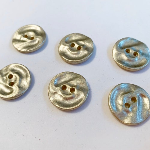 Gold Medium Button Sew Through Button Metal Sewing Buttons - Etsy