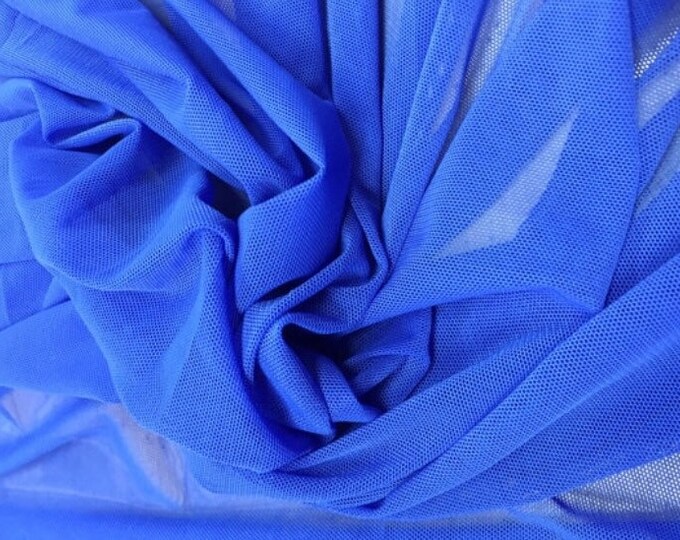 Royal Blue Stretch Power Mesh Fabric by the Yard Royal Power Mesh Soft ...
